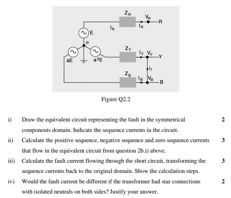 Solved b) A three-phase line connected to an infinite busbar | Chegg.com