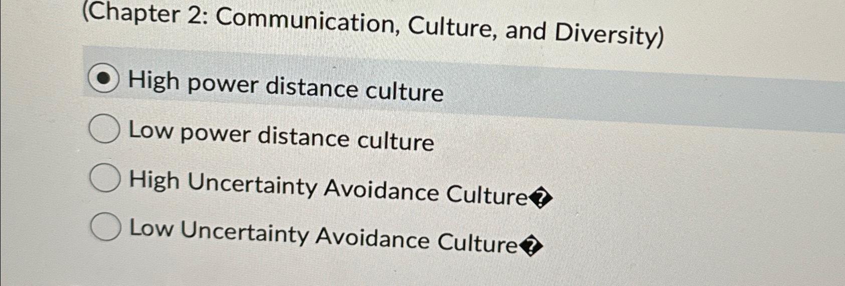 Solved (Chapter 2: Communication, Culture, and | Chegg.com