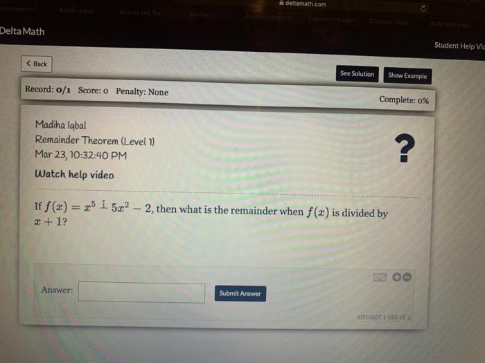 Solved deltamath.com Delta Math Student Help Vic