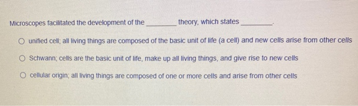Solved Microscopes facilitated the development of the | Chegg.com