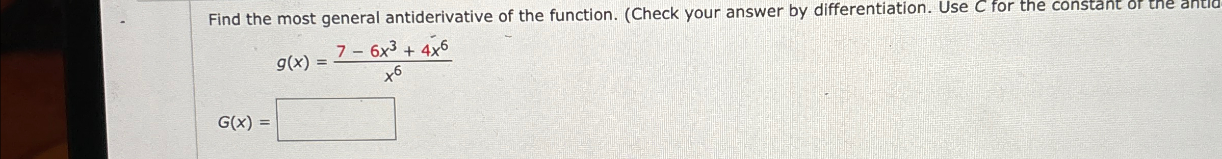 Solved Find The Most General Antiderivative Of The Function
