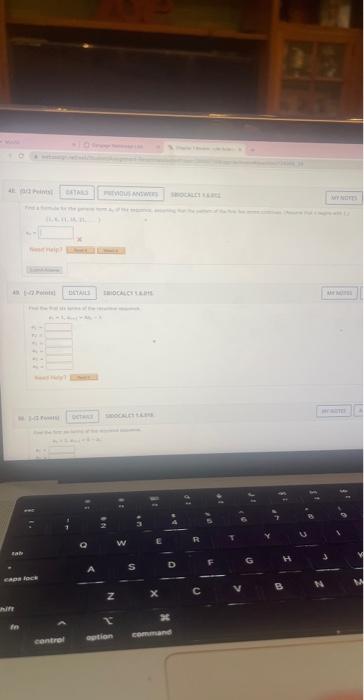 Solved Find the first six terms of the recursive sequence | Chegg.com