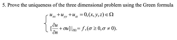 Solved 5. Prove the uniqueness of the three dimensional | Chegg.com