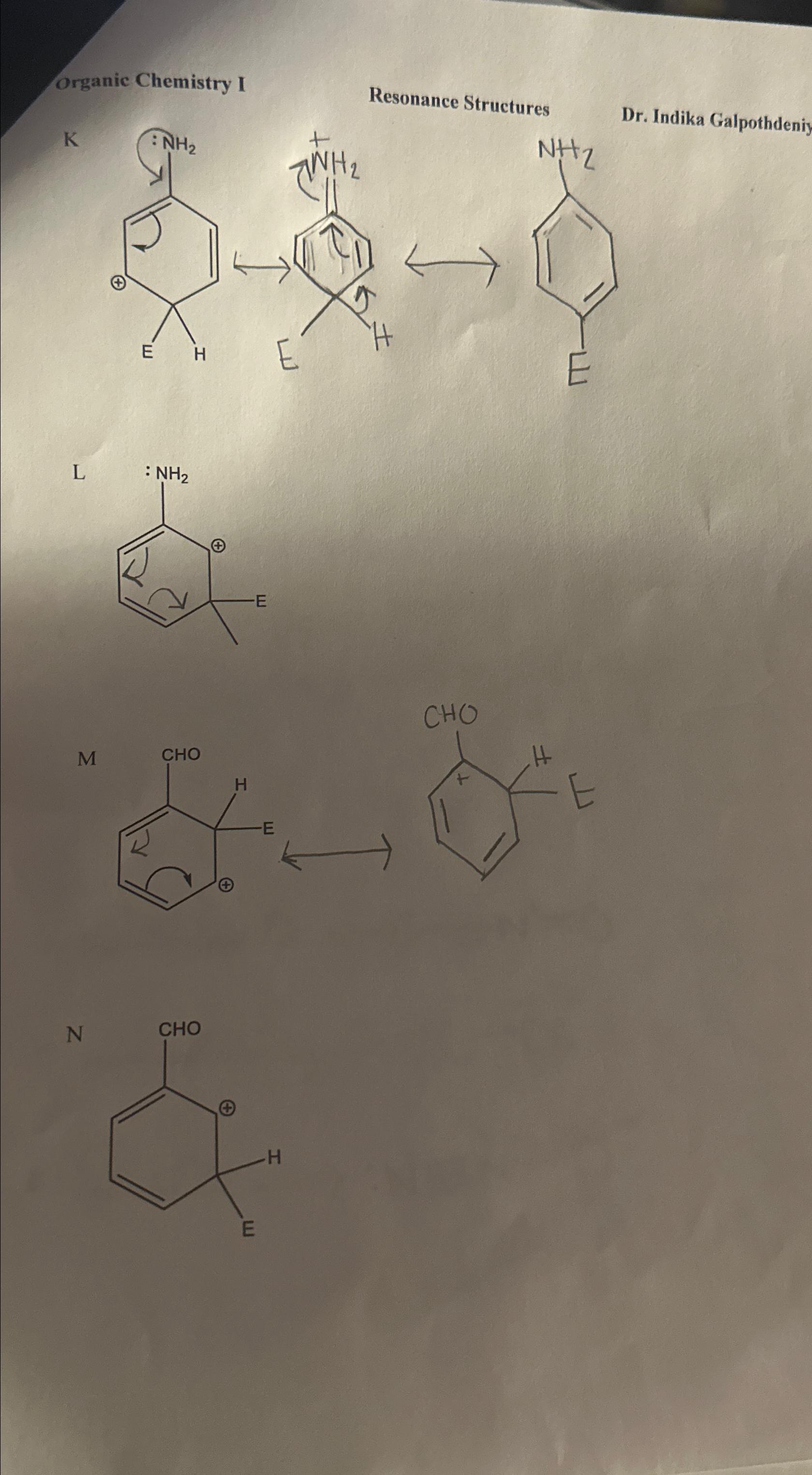 Solved Organic Chemistry IDraw resonance structures for the | Chegg.com