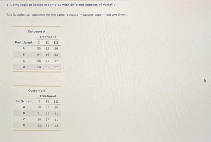 3. Using logic to compare samples with different | Chegg.com