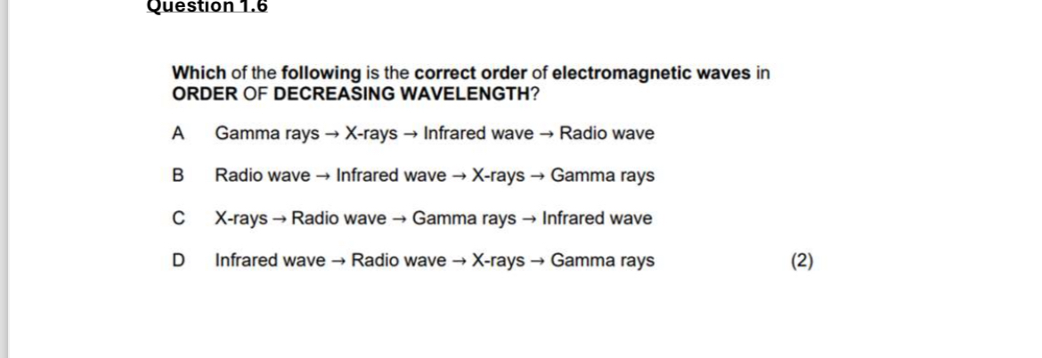 Solved Question 1.6Which of the following is the correct | Chegg.com