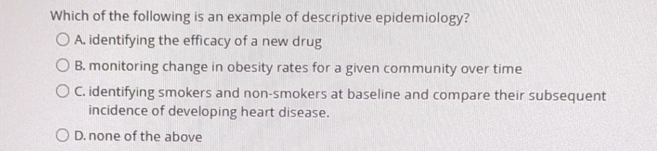 Solved Which of the following is an example of descriptive | Chegg.com