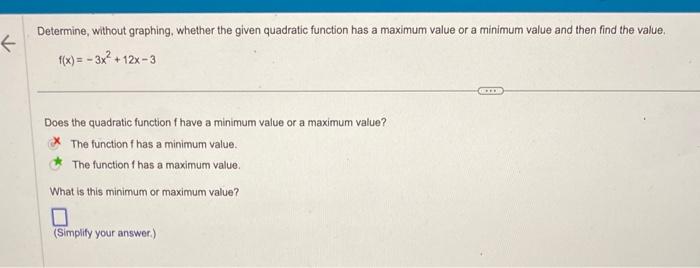 Solved Determine, without graphing, whether the given | Chegg.com