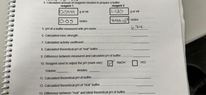 gorm 4. Calculated amount of reagents needed to | Chegg.com