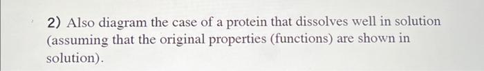 2) Also diagram the case of a protein that dissolves | Chegg.com