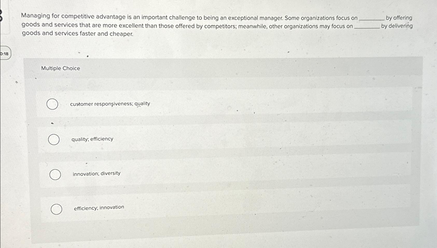 Solved Managing for competitive advantage is an important | Chegg.com