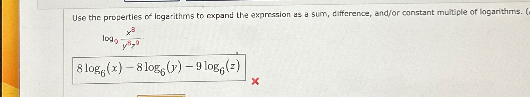 Solved Use the properties of logarithms to expand the | Chegg.com