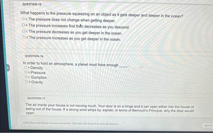 Solved What happens to the pressure squeezing on an object | Chegg.com