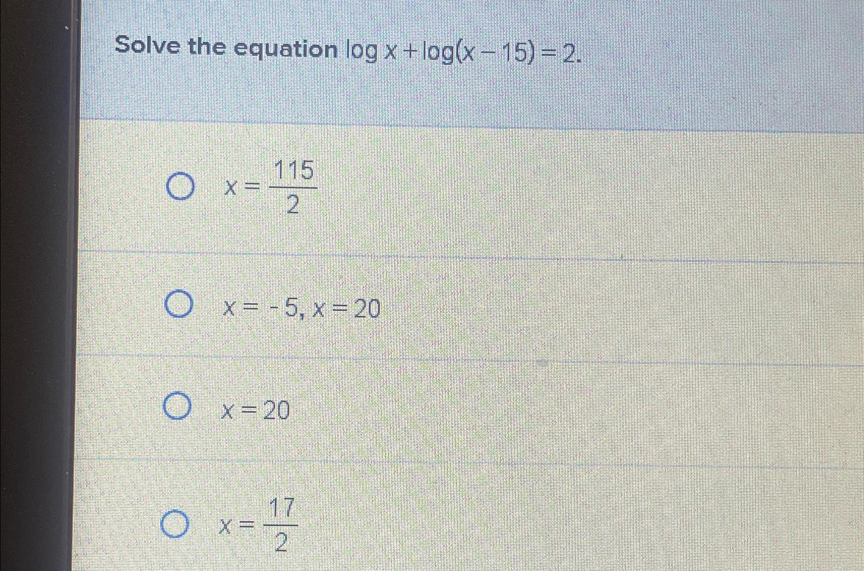 Solved Solve the equation | Chegg.com Solved Solve the equation | Chegg.com