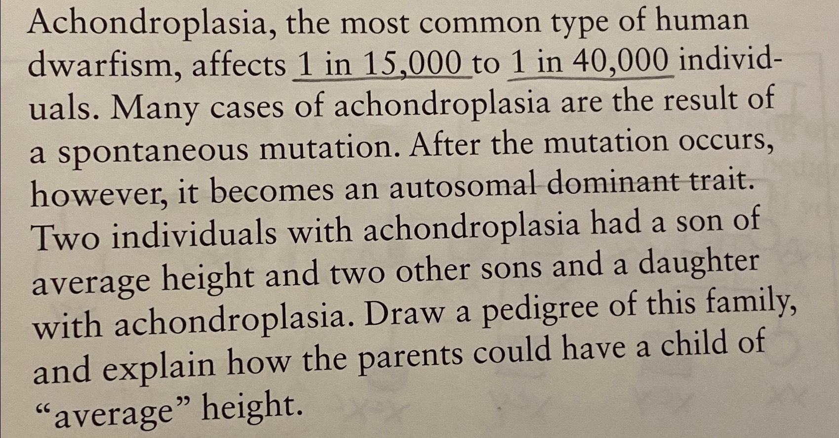 Solved Achondroplasia The Most Common Type Of Human