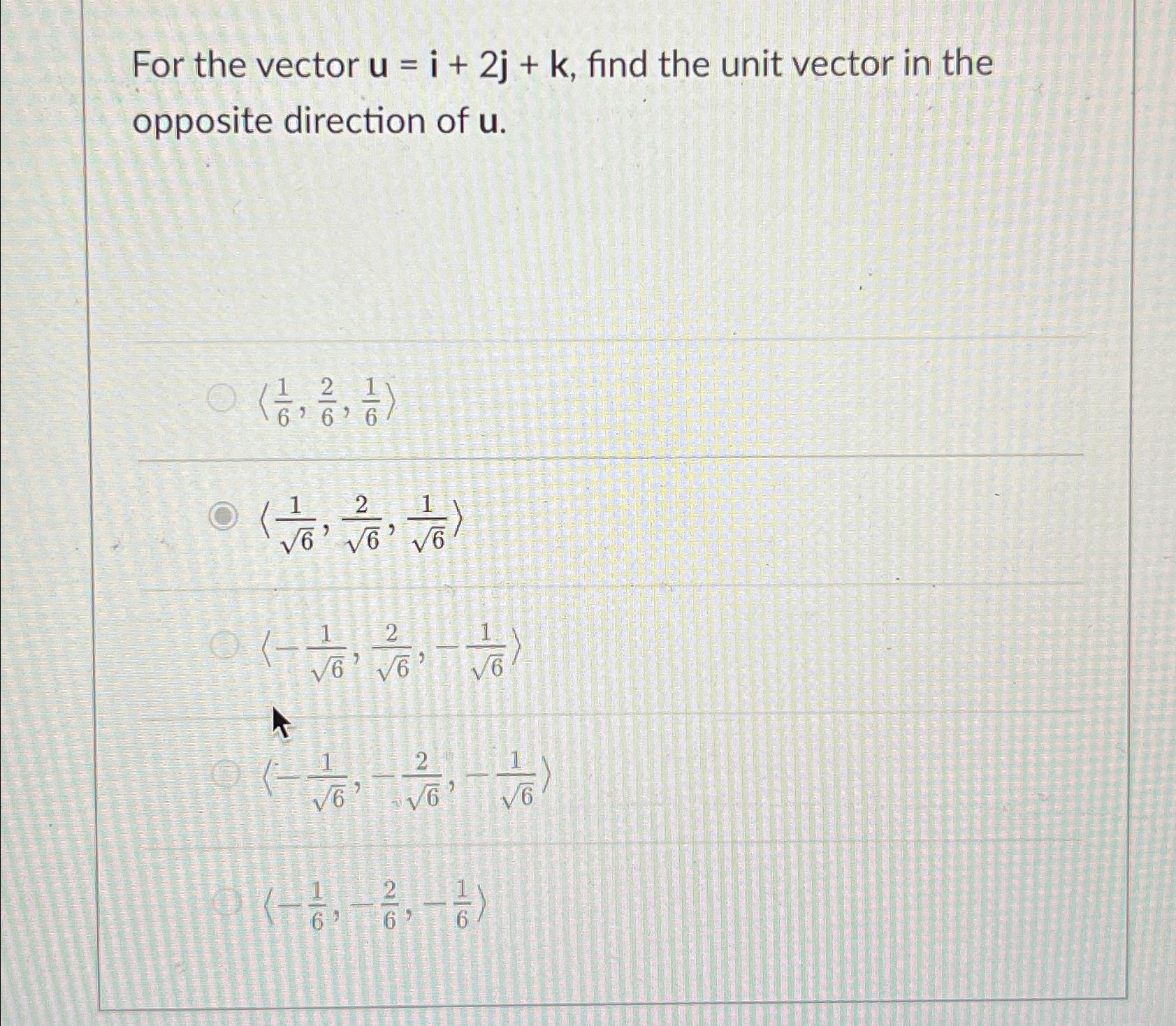 Solved For the vectors u=i+2j+k ﻿and v=-i+j+2k, ﻿compute the | Chegg.com