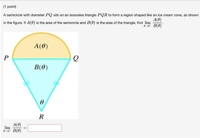 Solved A semicircle with diameter PQ sits on an isosceles | Chegg.com