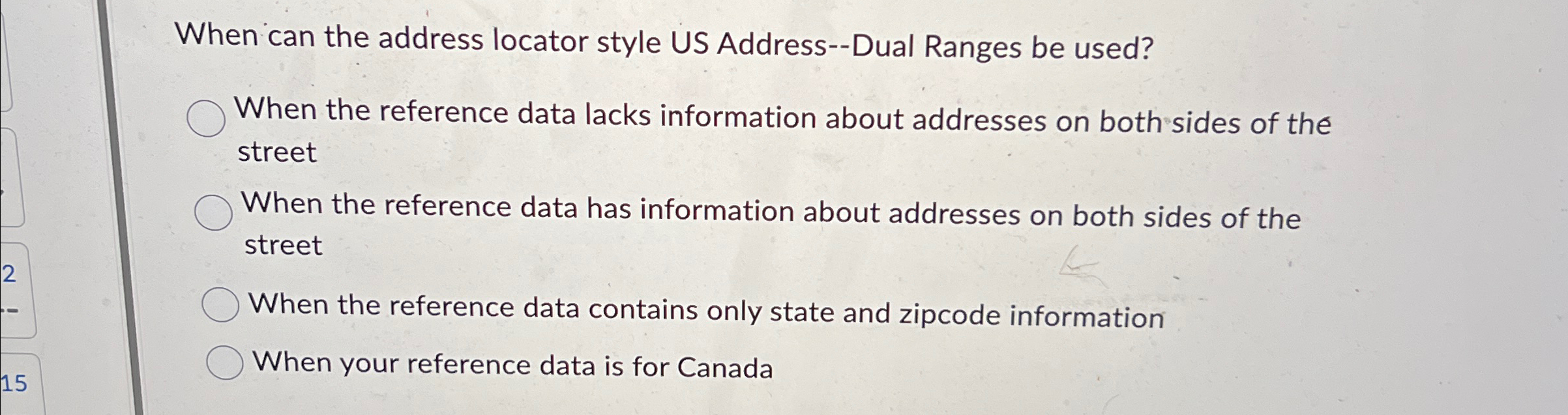 Solved When can the address locator style US Address--Dual | Chegg.com