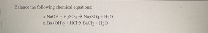 Solved Balance the following chemical equations: a. | Chegg.com