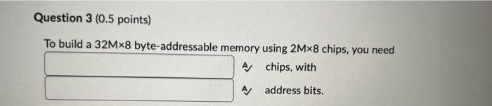 Solved To build a 32M×8 byte-addressable memory using 2M×8 | Chegg.com
