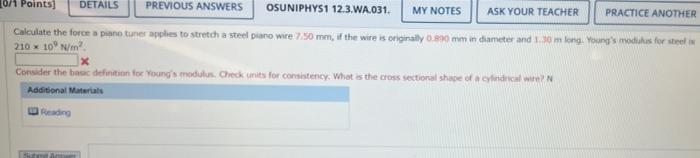 Solved 10/1 Points) DETAILS PREVIOUS ANSWERS OSUNIPHYS1 | Chegg.com Solved 10/1 Points) DETAILS PREVIOUS ANSWERS OSUNIPHYS1 | Chegg.com