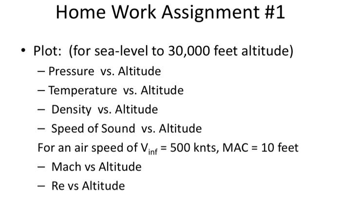 Solved Home Work Assignment #1 Plot: (for sea-level to | Chegg.com