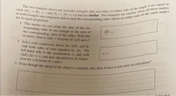 Solved iform Circular Motion In UCM, the velocity vectors | Chegg.com