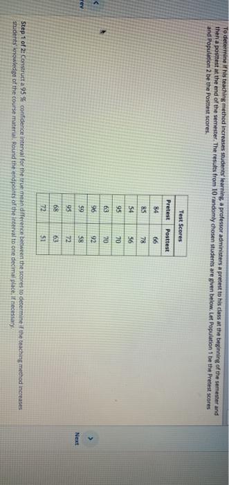 Solved To determine his teaching method increases students | Chegg.com