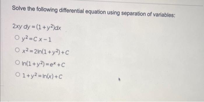Solved Solve the following differential equation using | Chegg.com
