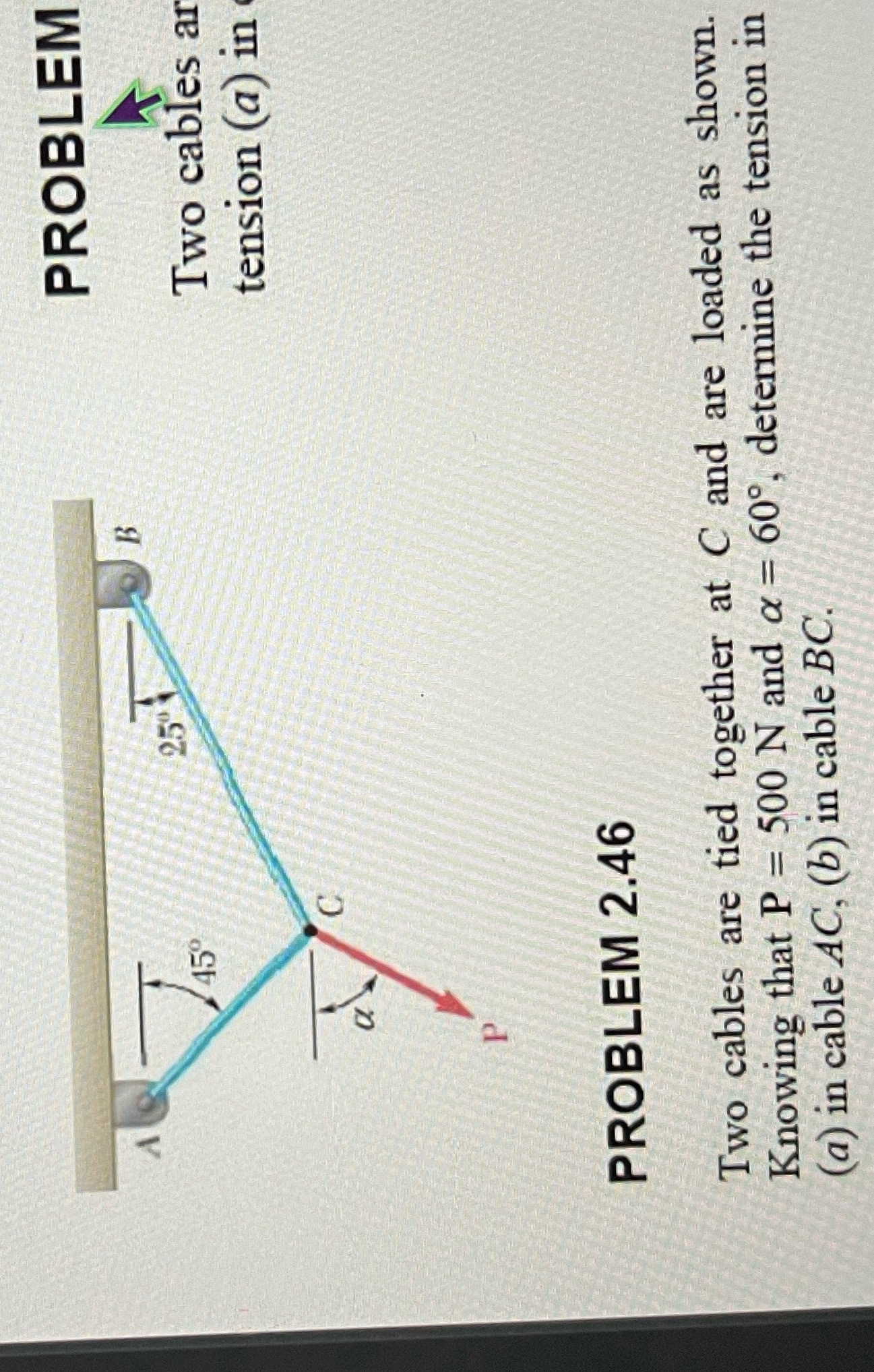 Solved PROBLEMplease give all steps in writing!!! Two cables | Chegg.com