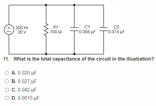 Solved What is the total capacitance of the circuit in the | Chegg.com