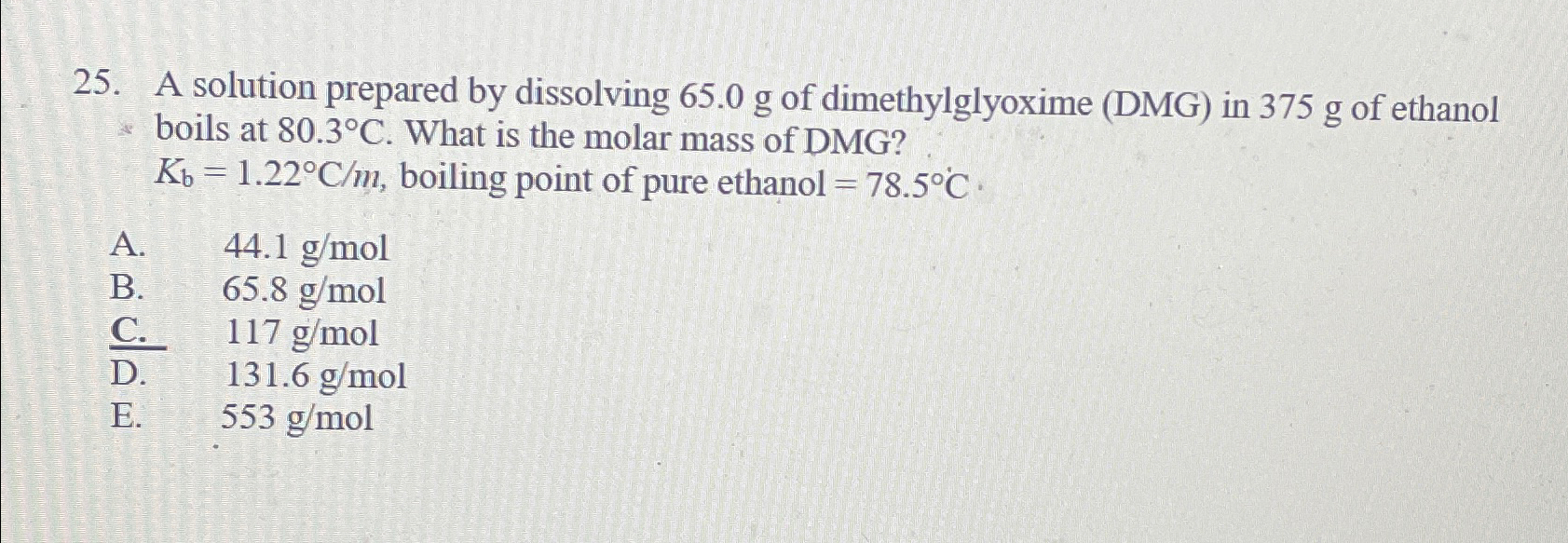 Solved A solution prepared by dissolving 65.0g of | Chegg.com