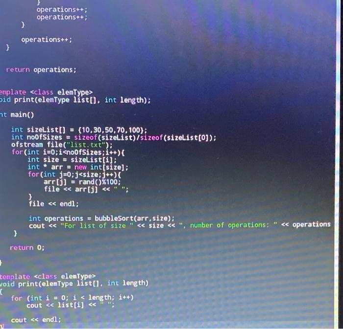 Solved Modify that code to do the operations that it's | Chegg.com