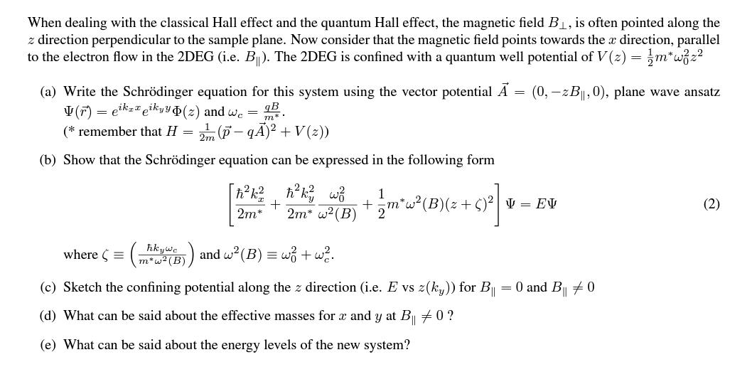 Solved When dealing with the classical Hall effect and the | Chegg.com