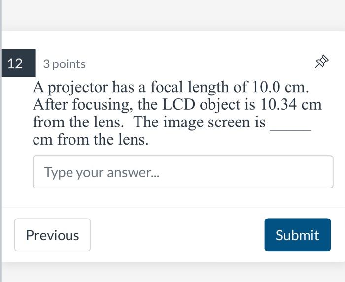 Solved A projector has a focal length of 10.0 cm. After | Chegg.com