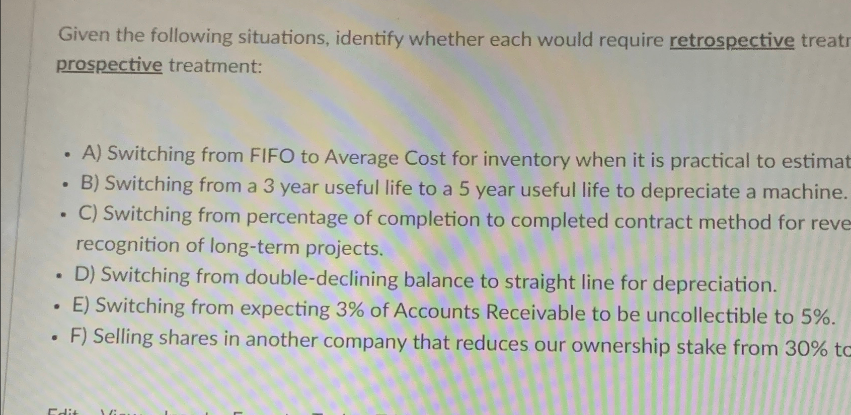 Solved Given the following situations, identify whether each | Chegg.com