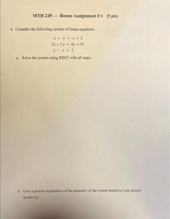 Solved MTH 245 - Bonus Assignment #1 (5 pts) 1. Consider the | Chegg.com