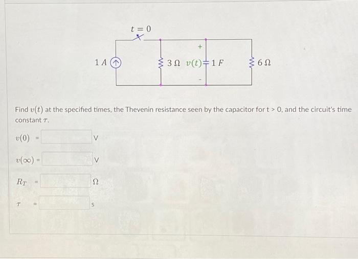 Solved v (0) v(x) = RT T Find v(t) at the specified times, | Chegg.com