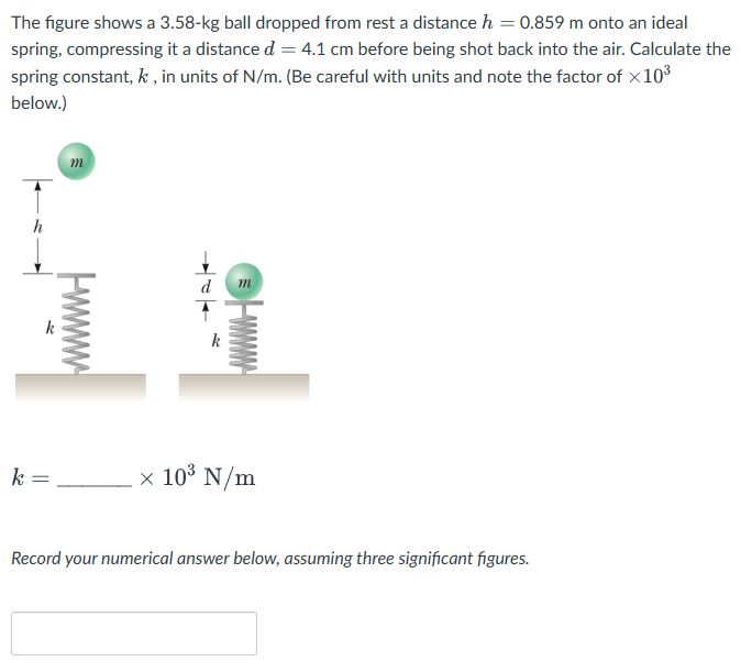 Solved The figure shows a 3.58-kg ﻿ball dropped from rest a | Chegg.com