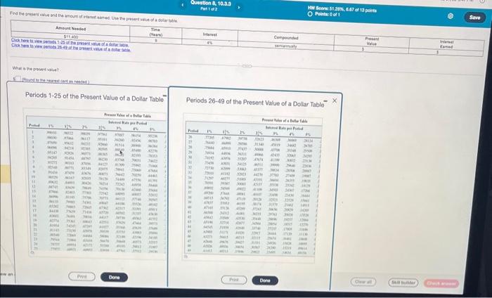 Solved What a Fit prosect yalye? Periods 1-25 of the Present | Chegg.com
