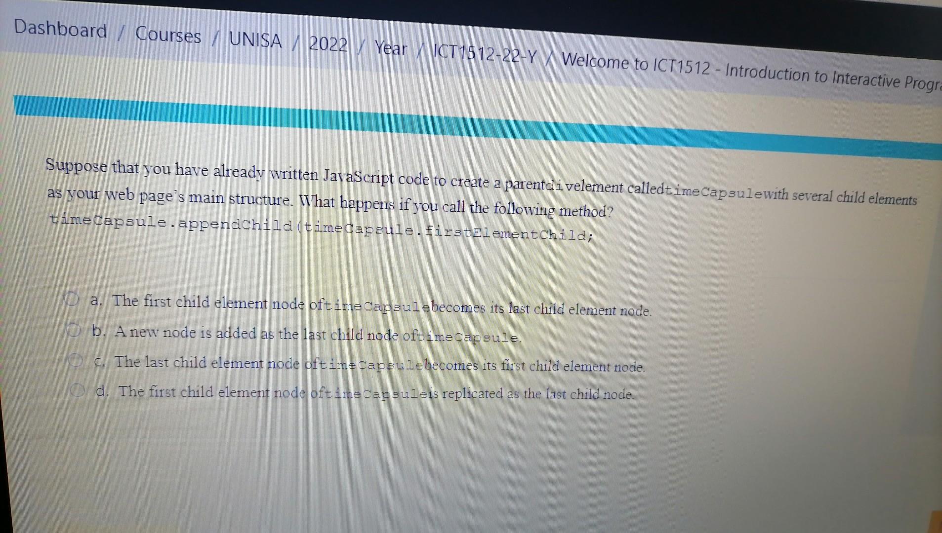 Solved Dashboard Courses UNISA 2022 Year ICT1512-22-Y / | Chegg.com Solved Dashboard Courses UNISA 2022 Year ICT1512-22-Y / | Chegg.com