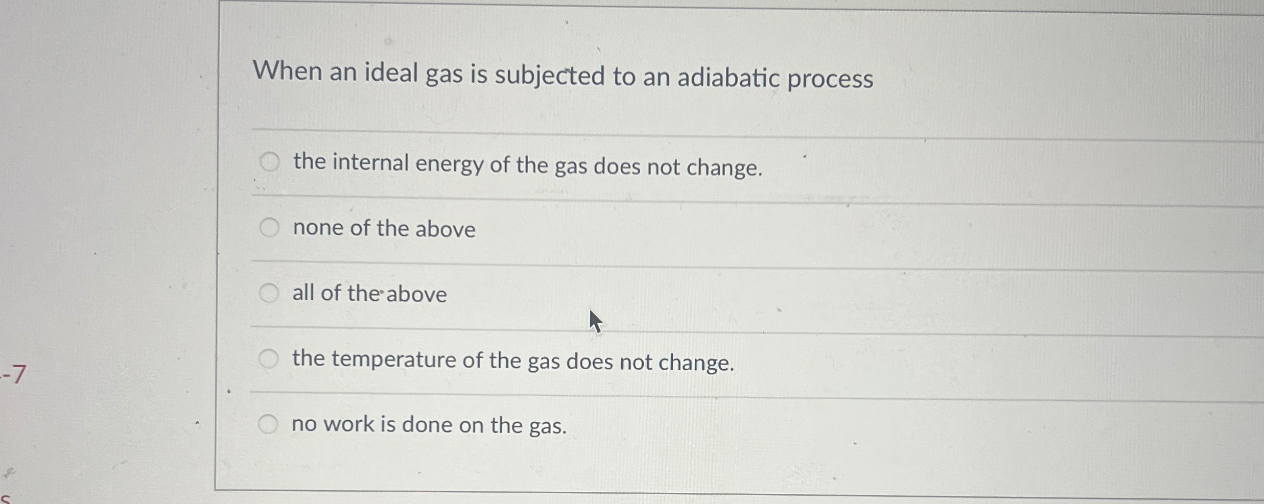 Solved When an ideal gas is subjected to an adiabatic | Chegg.com
