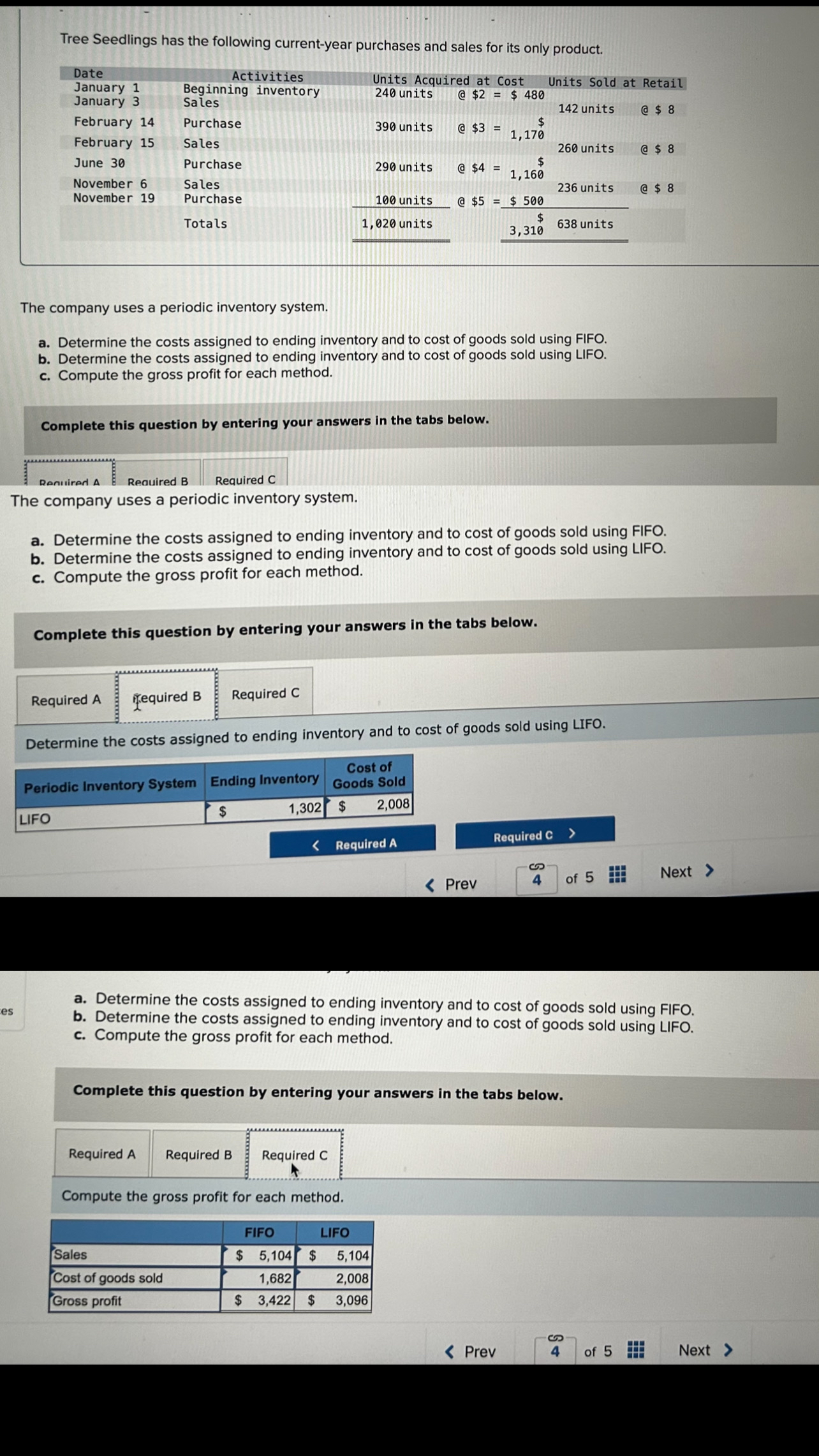 Solved How to solve Requirements A-CTree Seedlings has the | Chegg.com