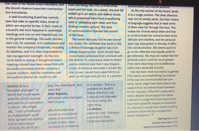 Solved Foto inally, Sarah thought. J.P. Offutt, the CEO, | Chegg.com