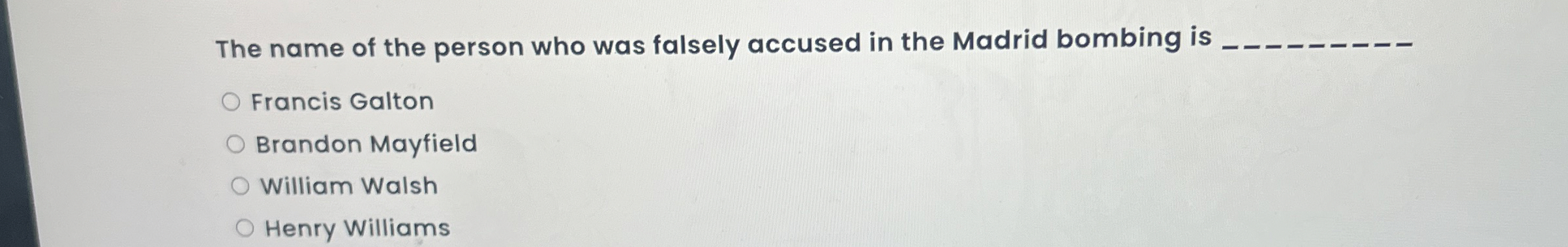 Solved The name of the person who was falsely accused in the | Chegg.com