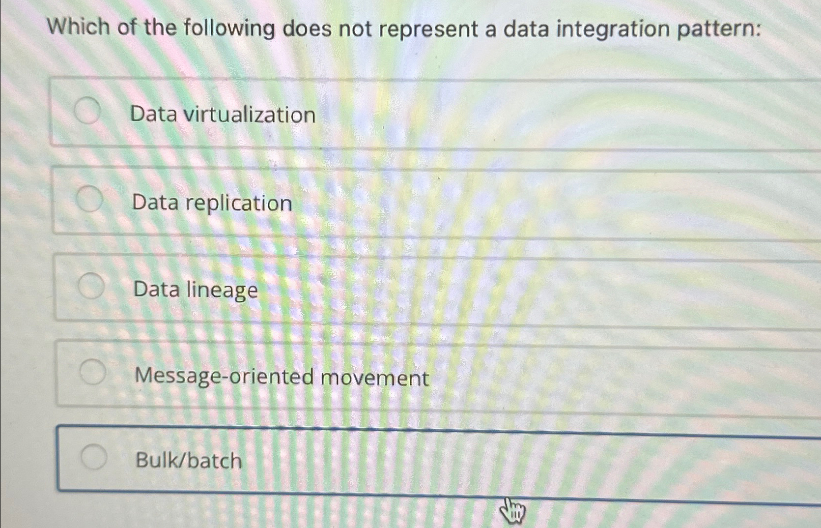 Solved Which of the following does not represent a data | Chegg.com