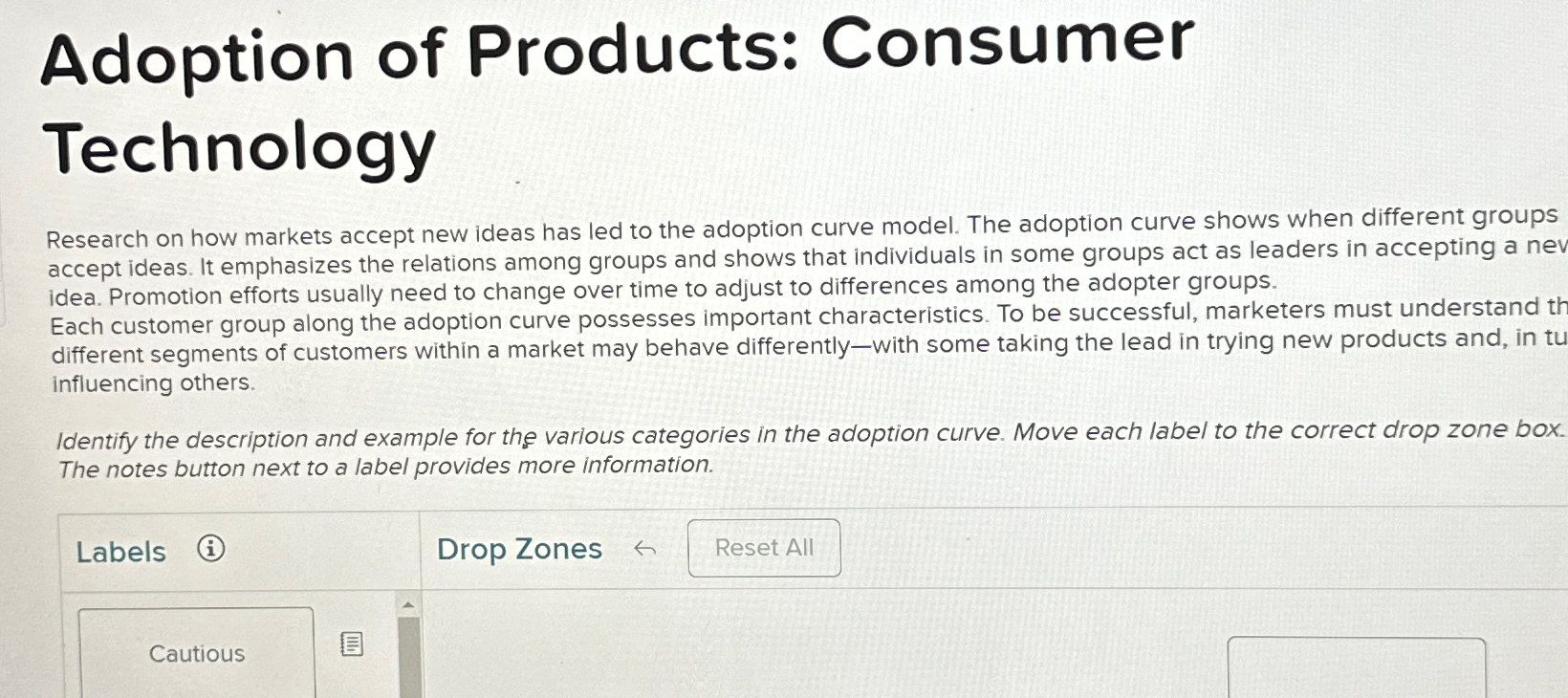 Solved Adoption of Products: Consumer TechnologyResearch on | Chegg.com