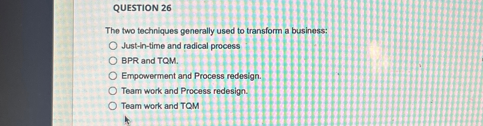 Solved QUESTION 26The two techniques generally used to | Chegg.com
