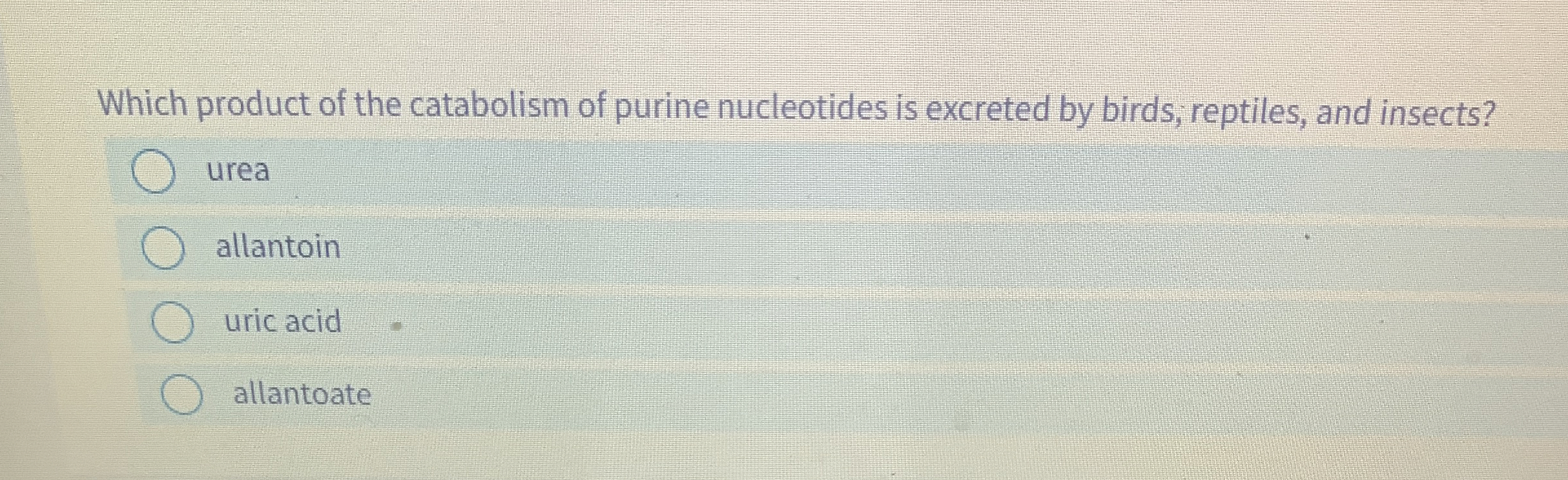 Solved Which product of the catabolism of purine nucleotides | Chegg.com
