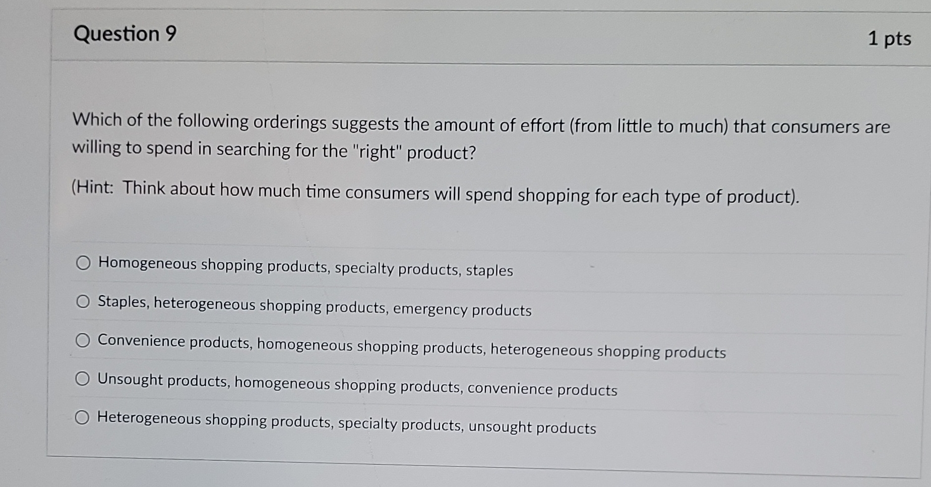 Solved Question 91 ﻿ptsWhich of the following orderings | Chegg.com